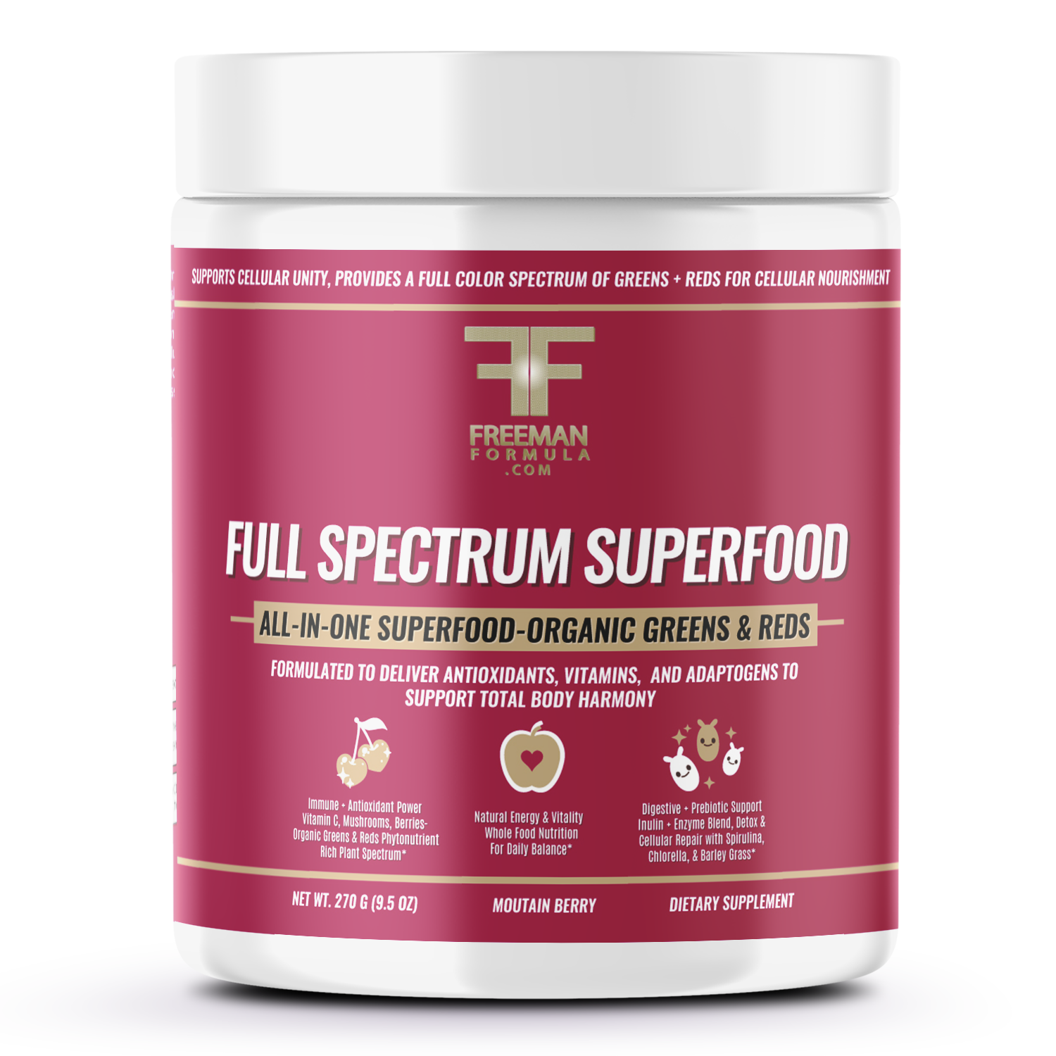 Full Spectrum Superfood | Organic Greens & Reds Supplement Freeman For ...